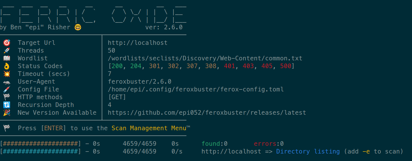 Detect Directory Listing | feroxbuster