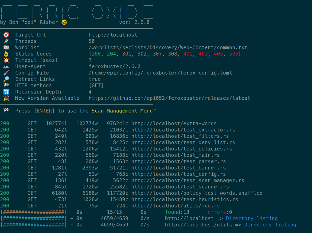 Detect Directory Listing | feroxbuster